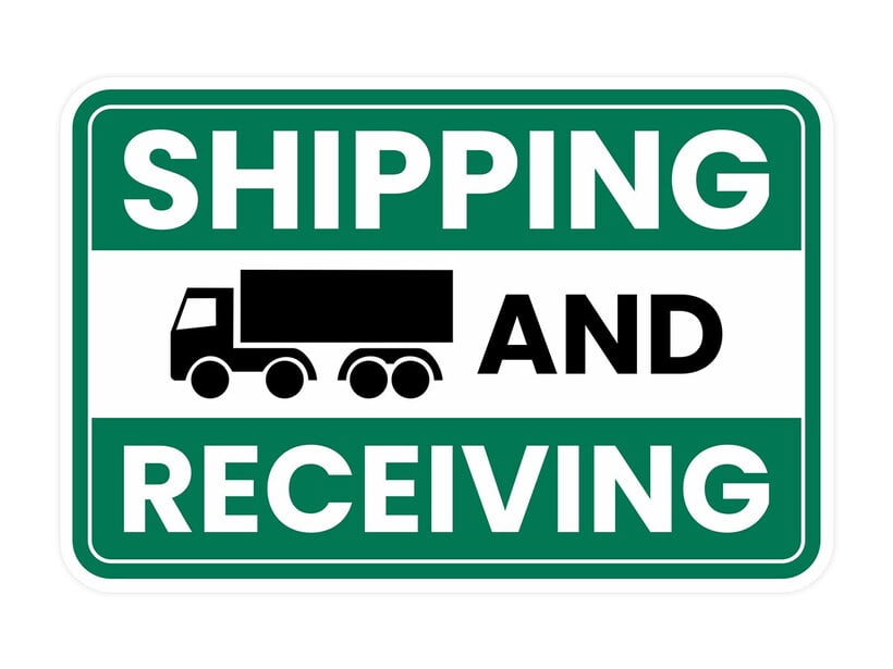 Classic Framed Plus Shipping And Receiving Wall or Door Sign Workplace ...