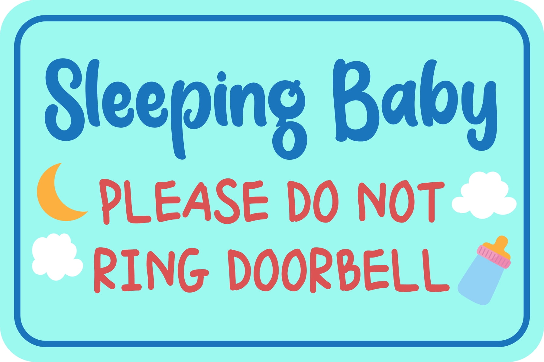 Classic Framed Plus Sleeping Baby Please Do Not Ring Doorbell Wall or ...