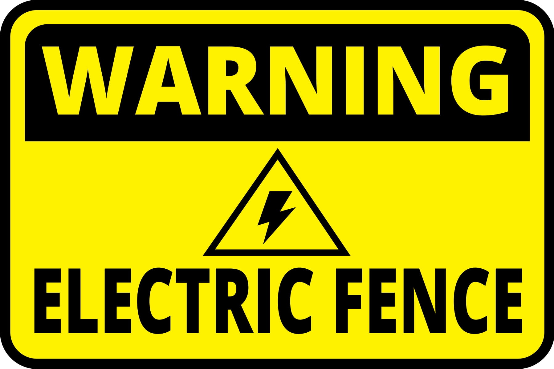Classic Framed Plus Warning Electric Fence Wall or Door Sign | Health ...