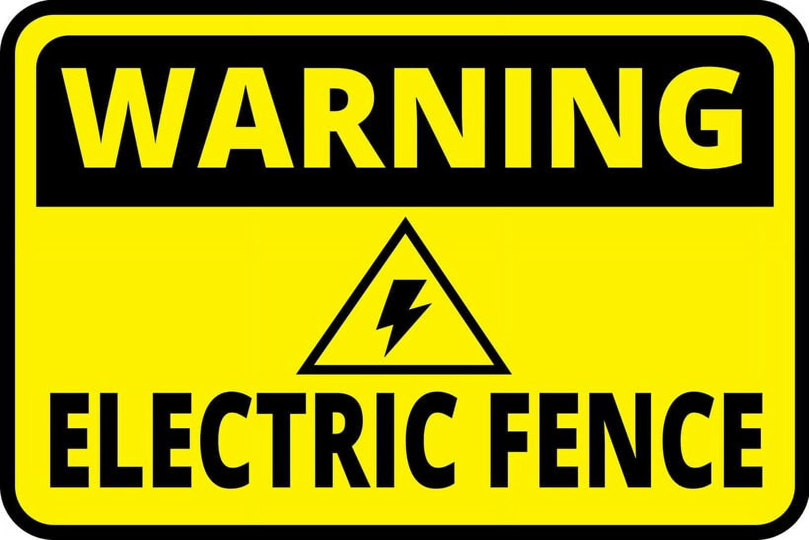 Classic Framed Plus Warning Electric Fence Wall or Door Sign Health ...