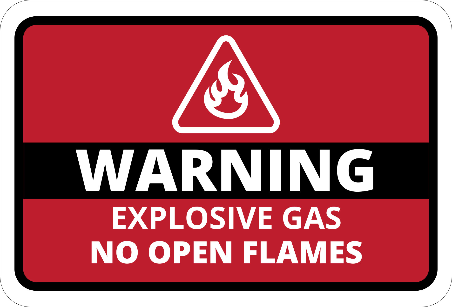 Classic Framed Plus Warning Explosive Gas No Open Flames Door or Wall ...