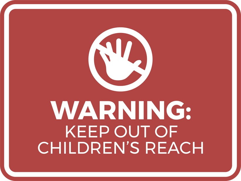 Classic Framed Plus Warning Keep Out Of Children's Reach Wall or Door ...