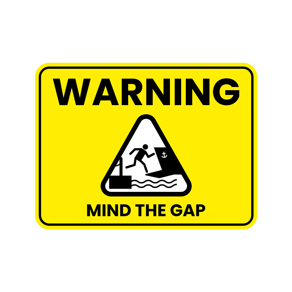 Classic Framed Plus Warning Mind The Gap Door or Wall Sign | Boats ...