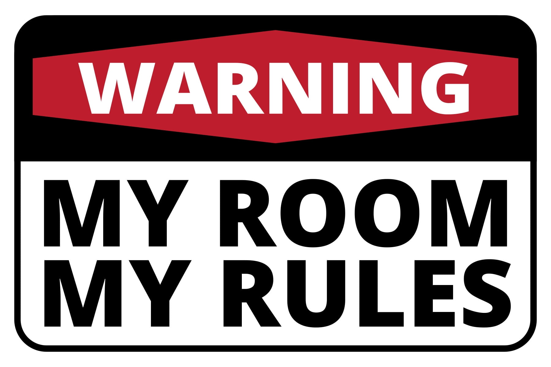 Classic Framed Plus Warning My Room My Rules Wall or Door Sign | Funny Naughty Decor - Medium ...