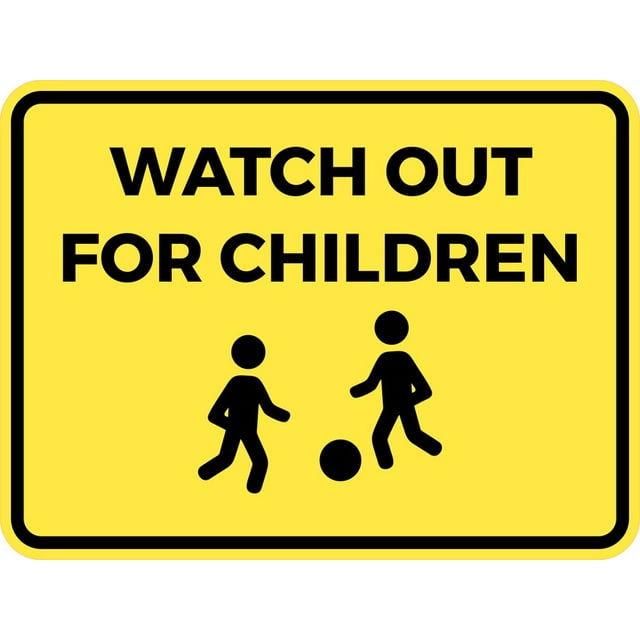 Classic Framed Plus Watch Out For Children Wall or Door Sign Children ...