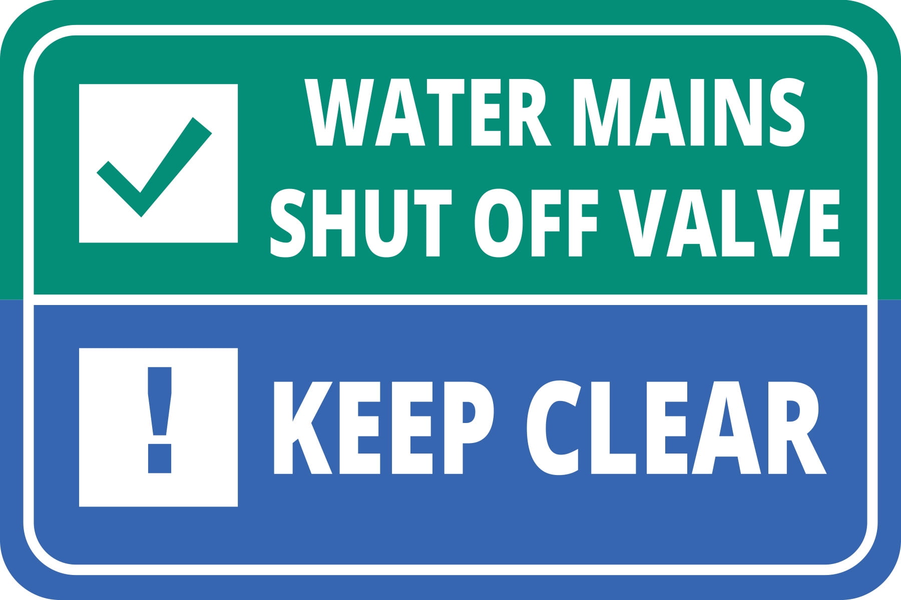 Classic Framed Plus Water Mains Shut Off Valve Keep Clear Wall or Door ...