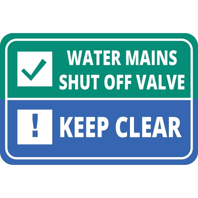 Classic Framed Plus Water Mains Shut Off Valve Keep Clear Wall or Door ...