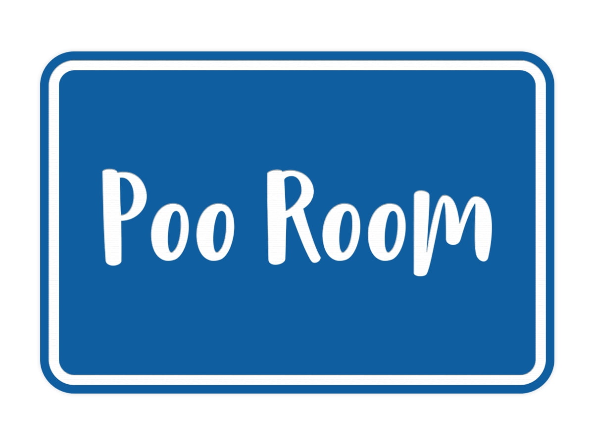 Classic Framed Poo Room Sign (Blue) - Large - Walmart.com
