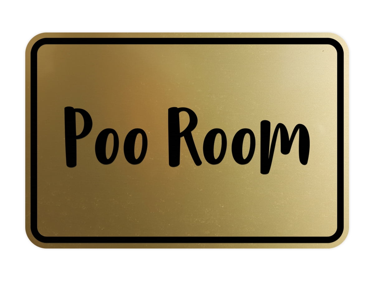 Classic Framed Poo Room Sign (Brushed Gold) - Medium - Walmart.com