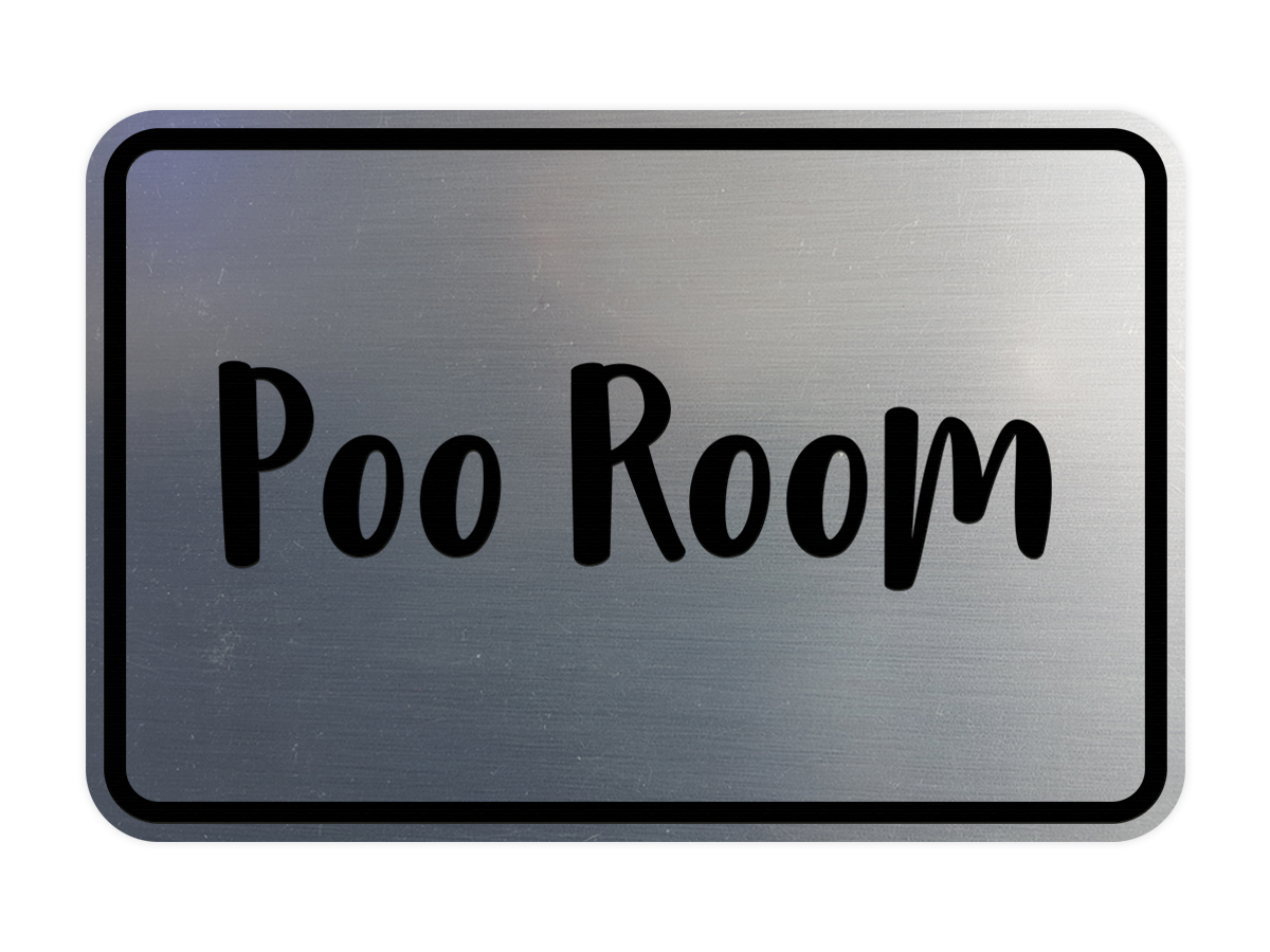 Classic Framed Poo Room Sign (Brushed Silver) - Small - Walmart.com