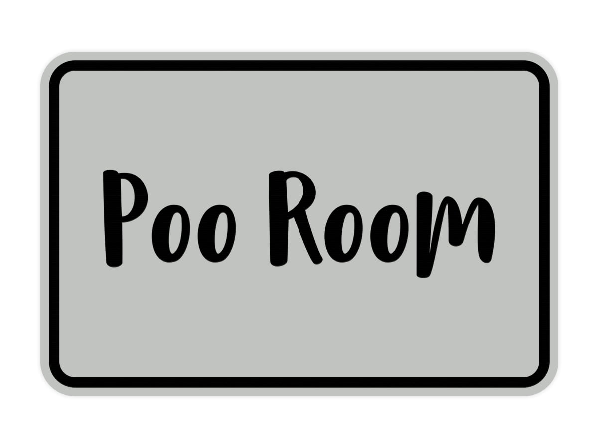 Classic Framed Poo Room Sign (Lt Gray) - Medium - Walmart.com