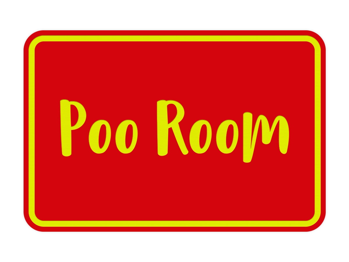 Classic Framed Poo Room Sign (Red/Yellow) - Large - Walmart.com