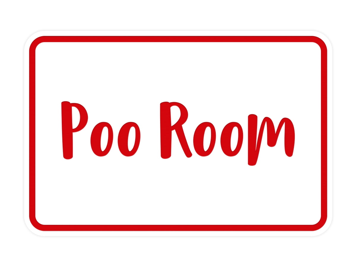 Classic Framed Poo Room Sign (White/Red) - Small - Walmart.com