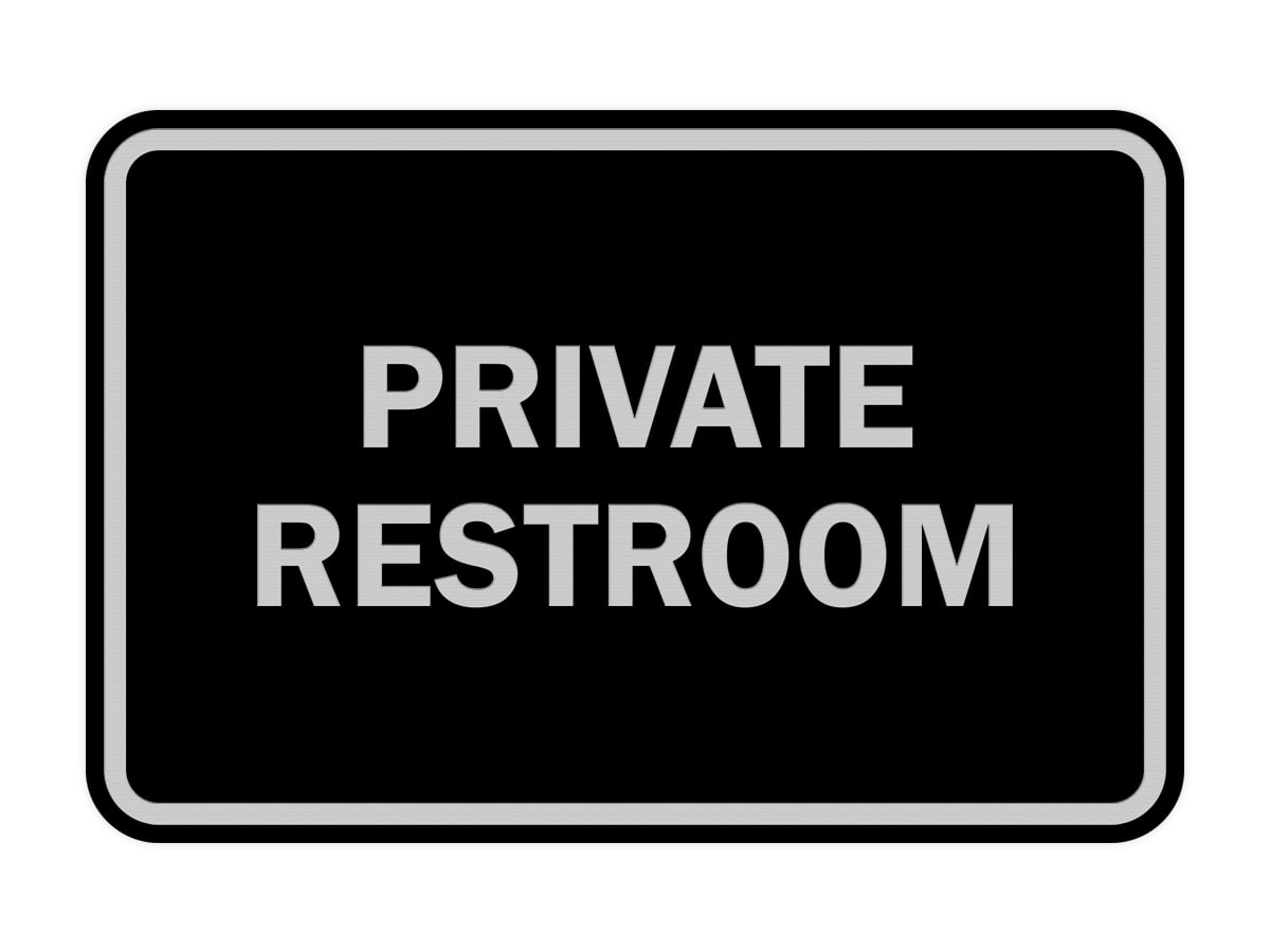 Classic Framed Private Restroom Sign (Black / Silver) - Large - Walmart.com