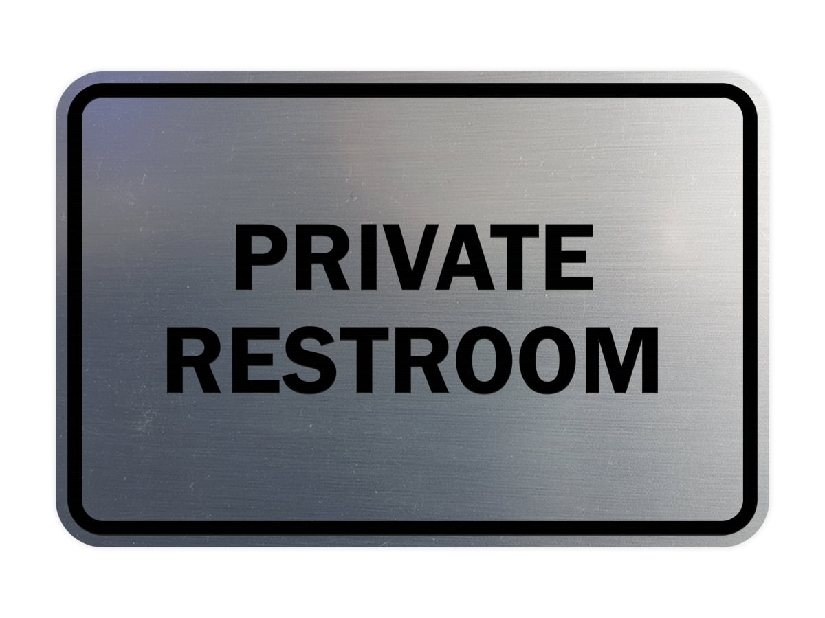 Classic Framed Private Restroom Sign (Brushed Silver) - Large - Walmart.com