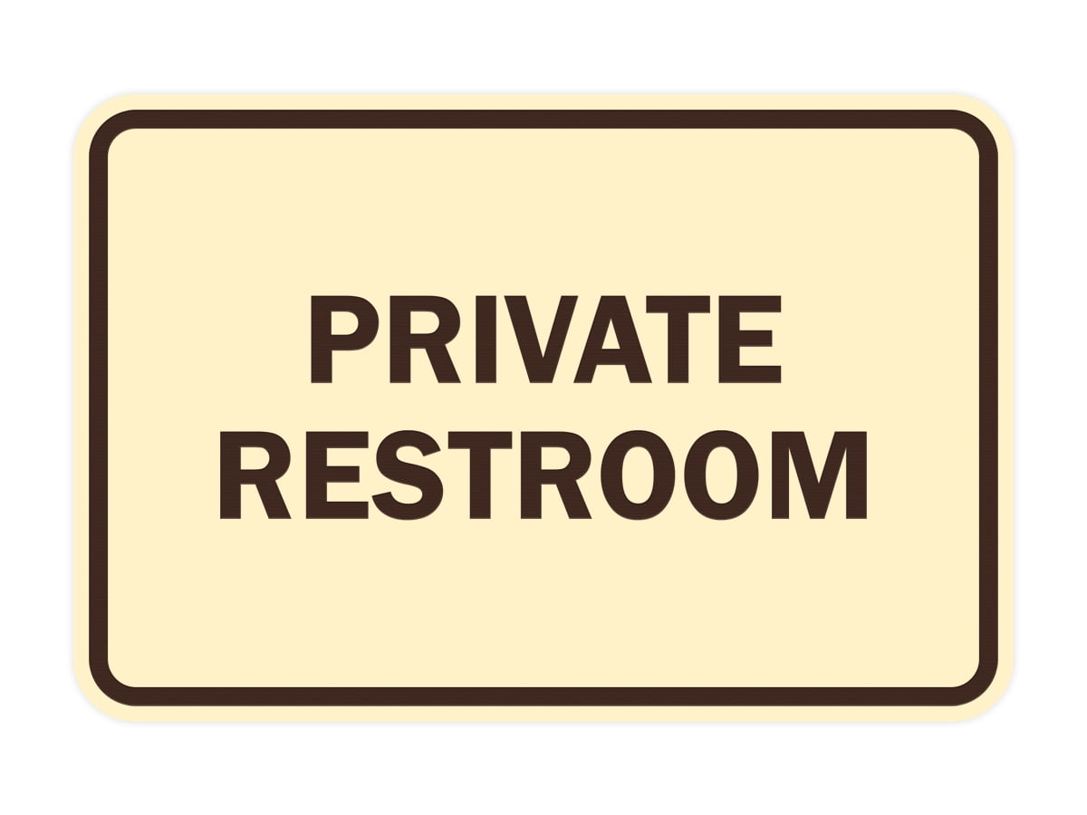 Classic Framed Private Restroom Sign (Ivory/Dark Brown) - Large ...