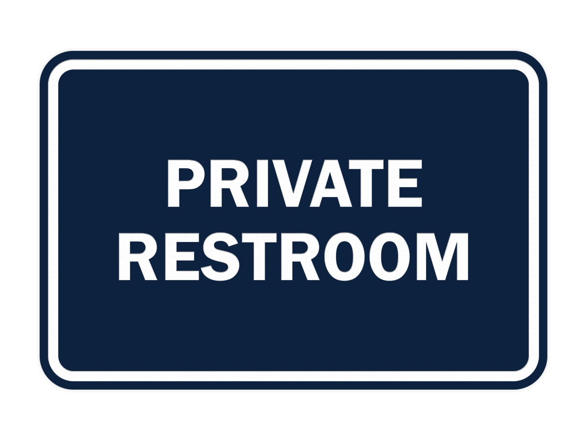 Classic Framed Private Restroom Sign (Navy Blue / White) - Large ...