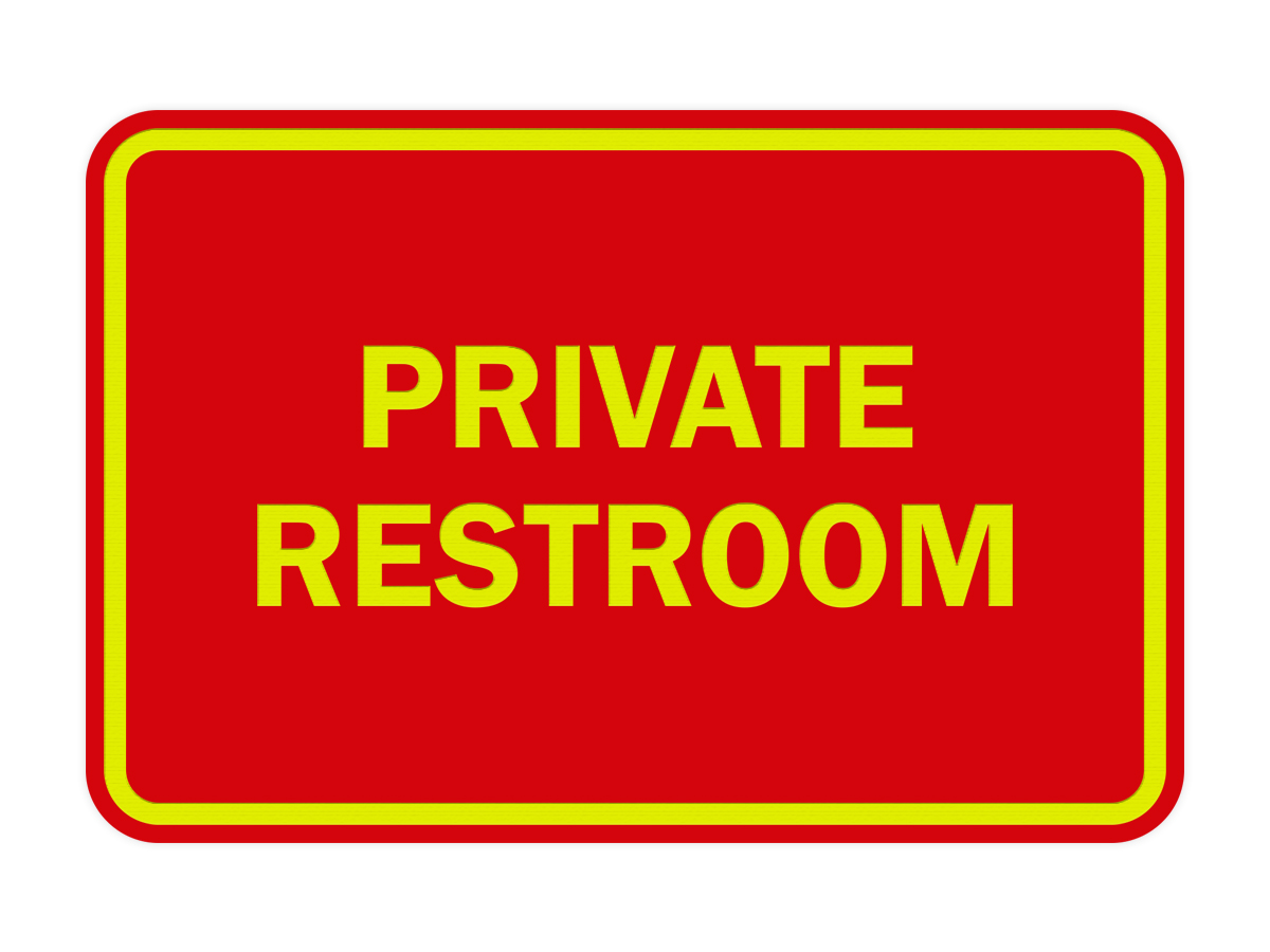Classic Framed Private Restroom Sign (Red/Yellow) - Large - Walmart.com