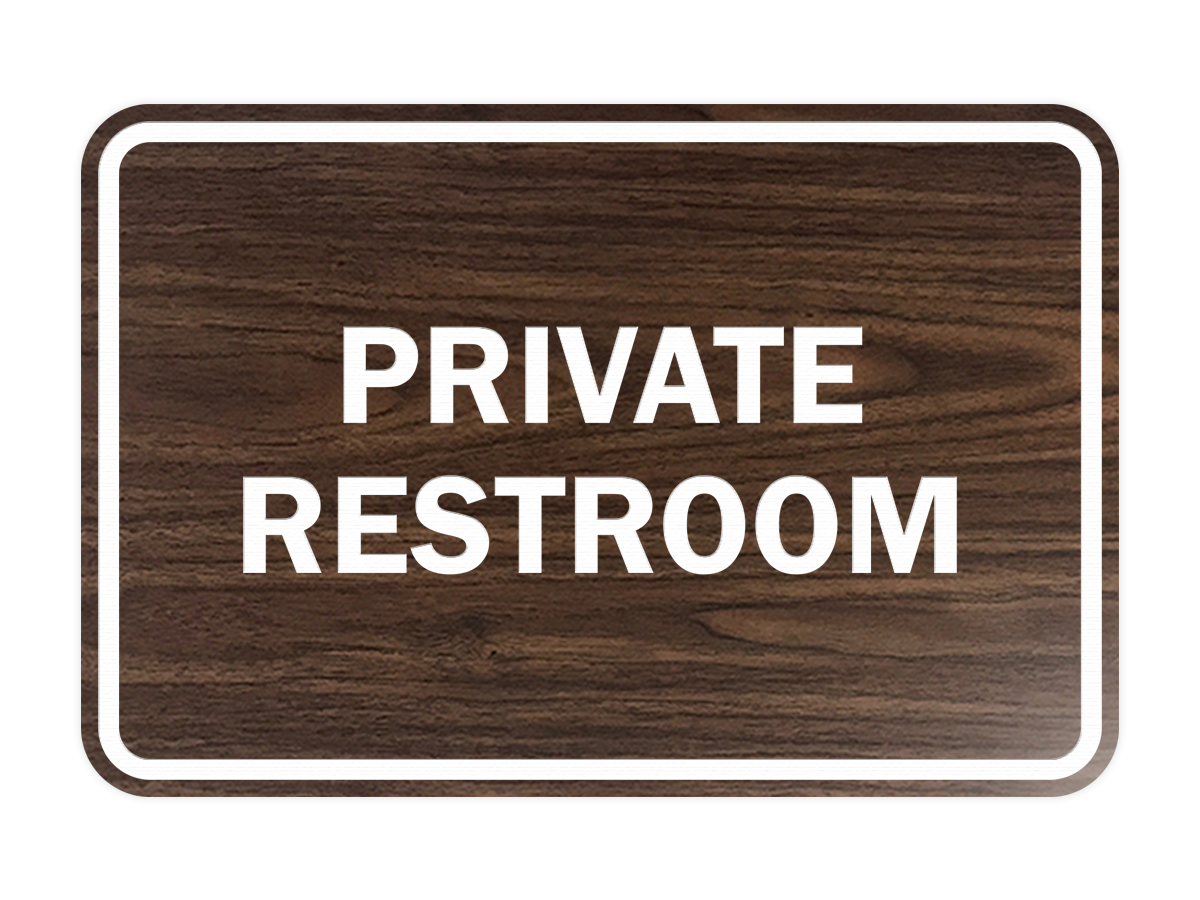 Classic Framed Private Restroom Sign (Walnut) - Large - Walmart.com
