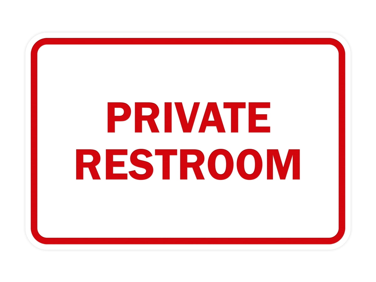 Classic Framed Private Restroom Sign (White/Red) - Small - Walmart.com