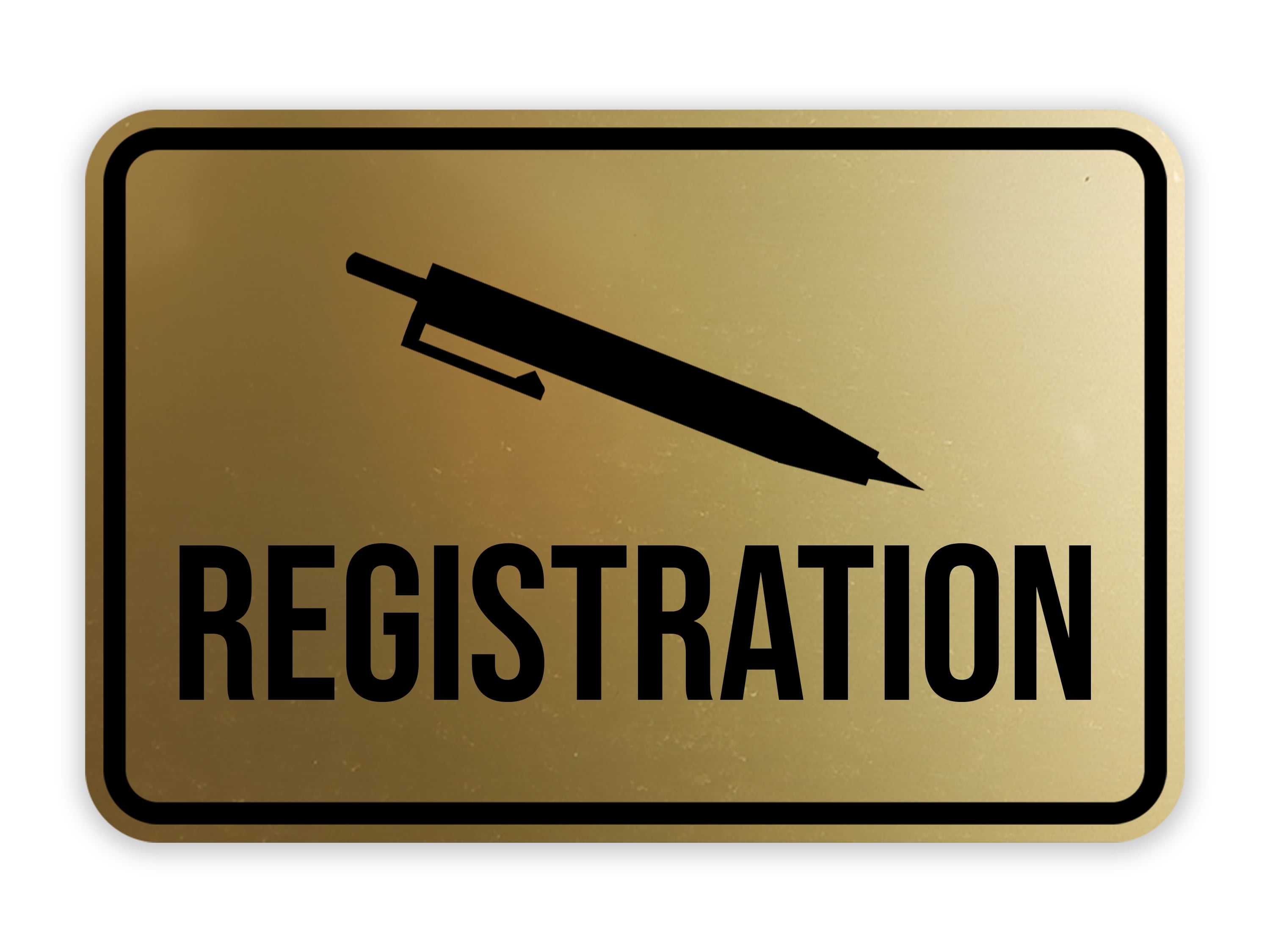 Classic Framed Registration Sign (Brushed Gold) - Medium - Walmart.com