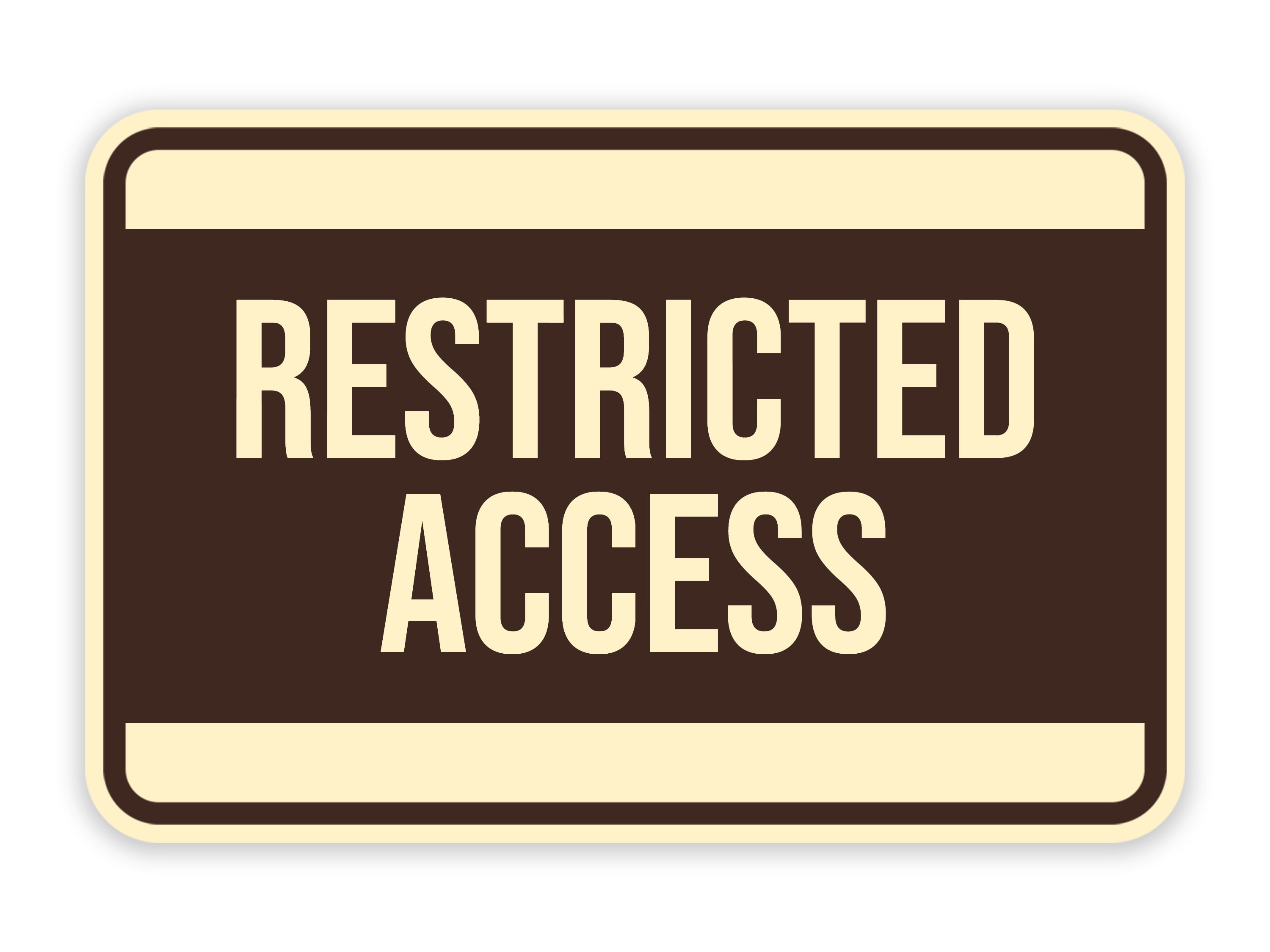 Classic Framed Restricted Access Sign (Brushed Silver) - Large ...