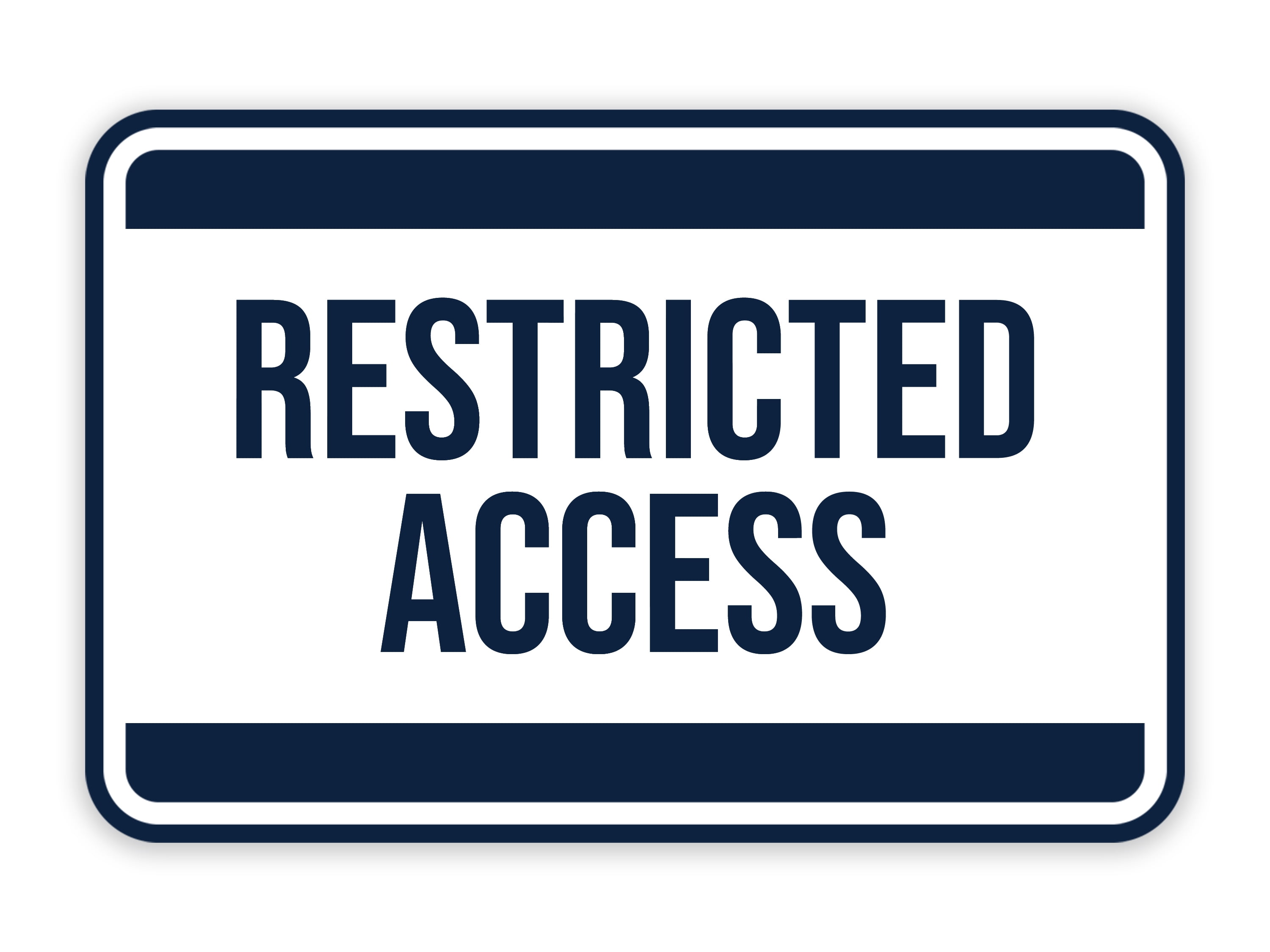Classic Framed Restricted Access Sign (Brushed Silver) - Medium ...