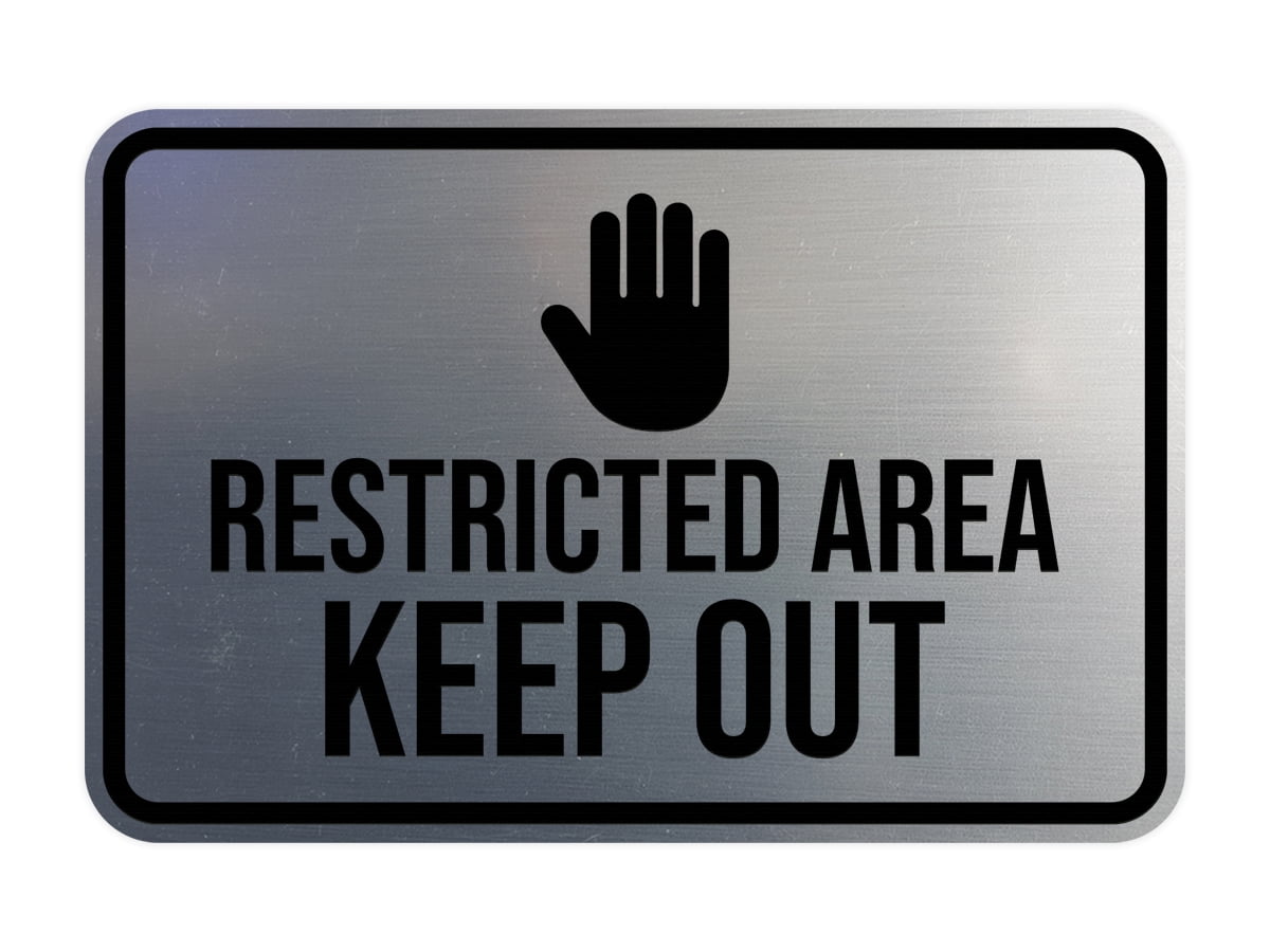 Classic Framed Restricted Area Keep Out Sign (Black Gold) - Medium ...