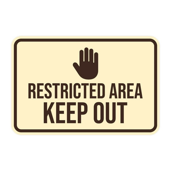 Classic Framed Restricted Area Keep Out Sign (Black /Gold) - Small ...