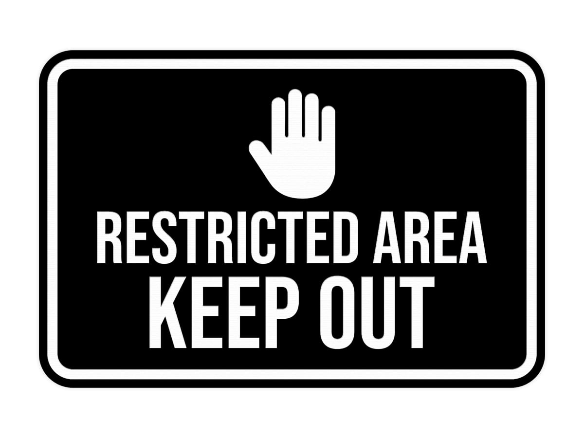Classic Framed Restricted Area Keep Out Sign (Black) - Large - Walmart ...