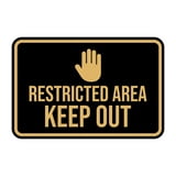 Classic Framed Restricted Area Keep Out Sign (Black) - Medium - Walmart.com
