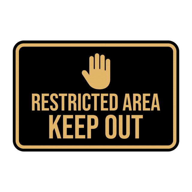 Classic Framed Restricted Area Keep Out Sign (Black) - Medium - Walmart.com