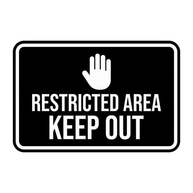 Classic Framed Restricted Area Keep Out Sign (Blue) - Medium - Walmart.com
