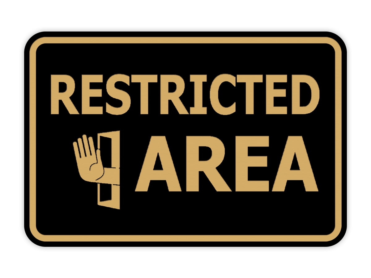 Classic Framed Restricted Area Sign (Black /Gold) - Small - Walmart.com