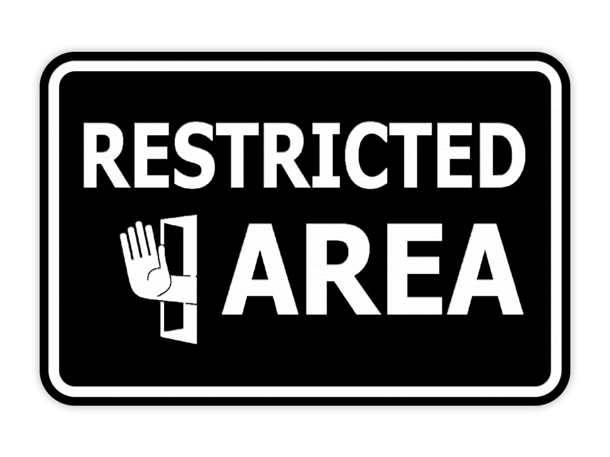Classic Framed Restricted Area Sign (Black) - Small - Walmart.com
