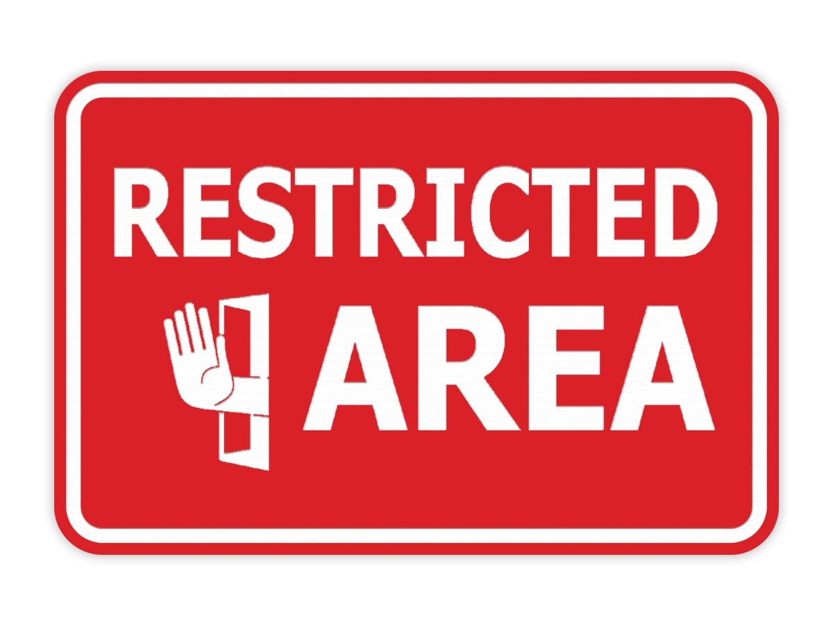 Classic Framed Restricted Area Sign (Red) - Large - Walmart.com