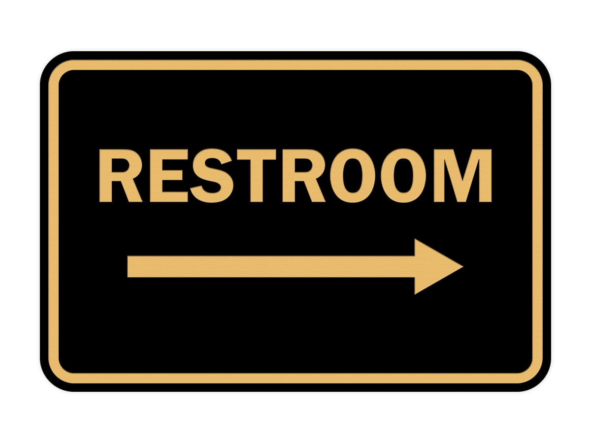 Classic Framed Restroom Directional Right Arrow (Black Gold) - Large ...