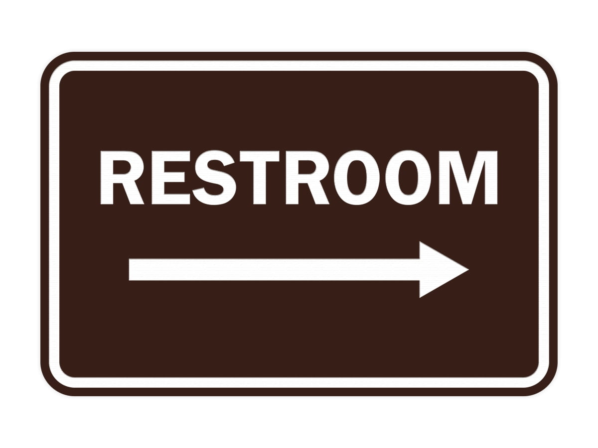 Classic Framed Restroom Directional Right Arrow (Dark Brown) - Medium ...