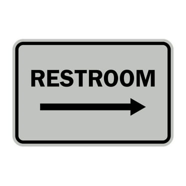 Classic Framed Unisex Restroom Sign (Navy Blue / White) - Large ...