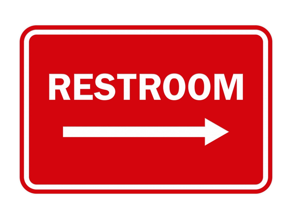 Classic Framed Restroom Directional Right Arrow (Red) - Medium ...