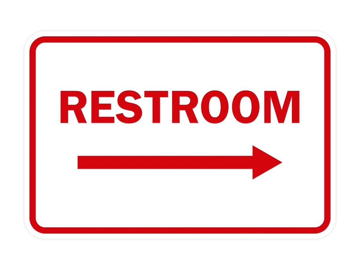 Classic Framed Restroom Directional Right Arrow (White/Red) - Large ...