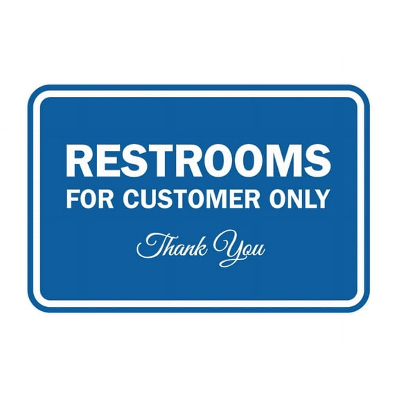 Classic Framed Restroom for customers Sign (Blue) - Small - Walmart.com