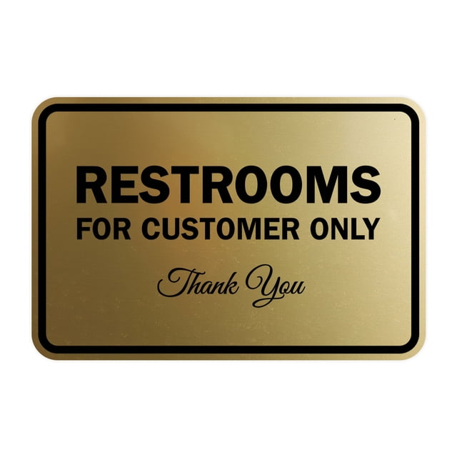 Classic Framed Restroom for customers Sign (Brushed Gold) - Large ...