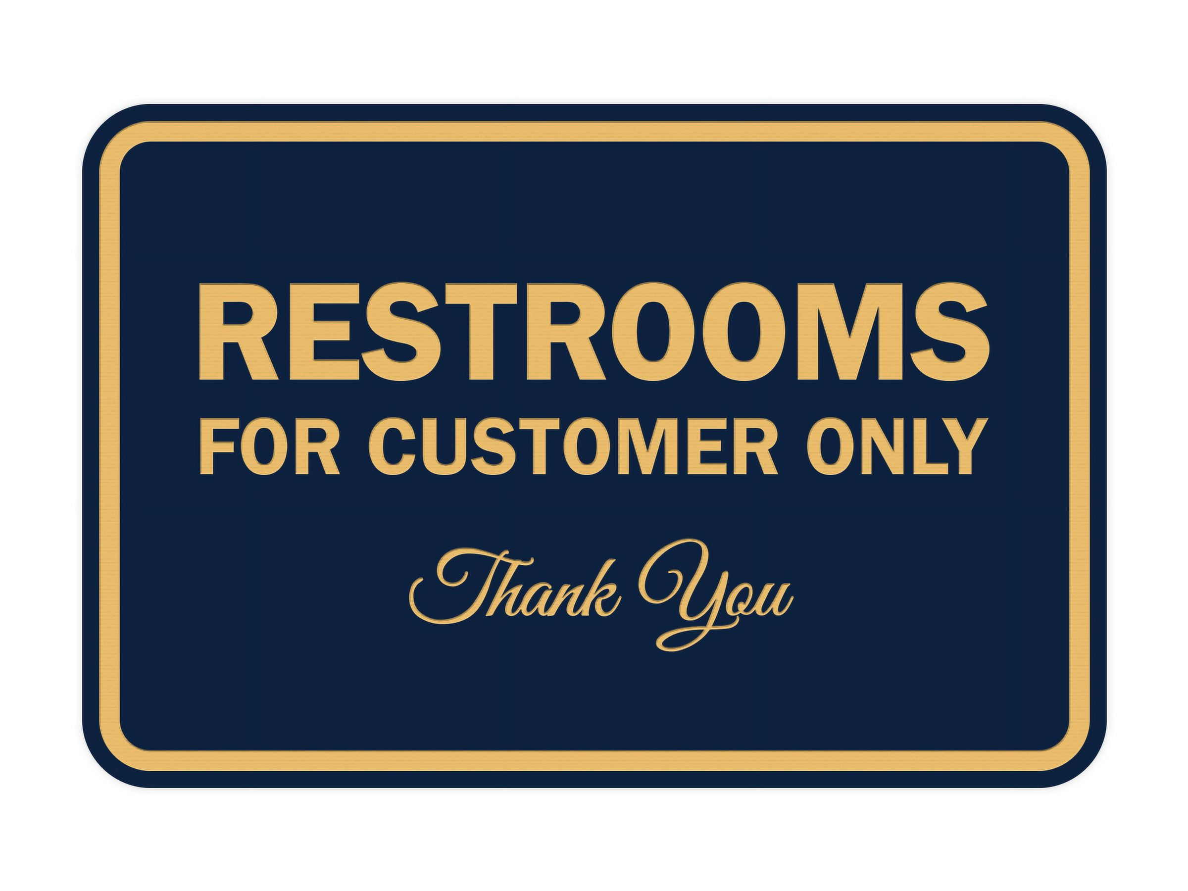 Classic Framed Restroom for customers Sign (Navy Blue/Gold) - Small ...