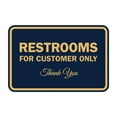 Classic Framed Restroom for customers Sign (Navy Blue/Gold) - Small ...