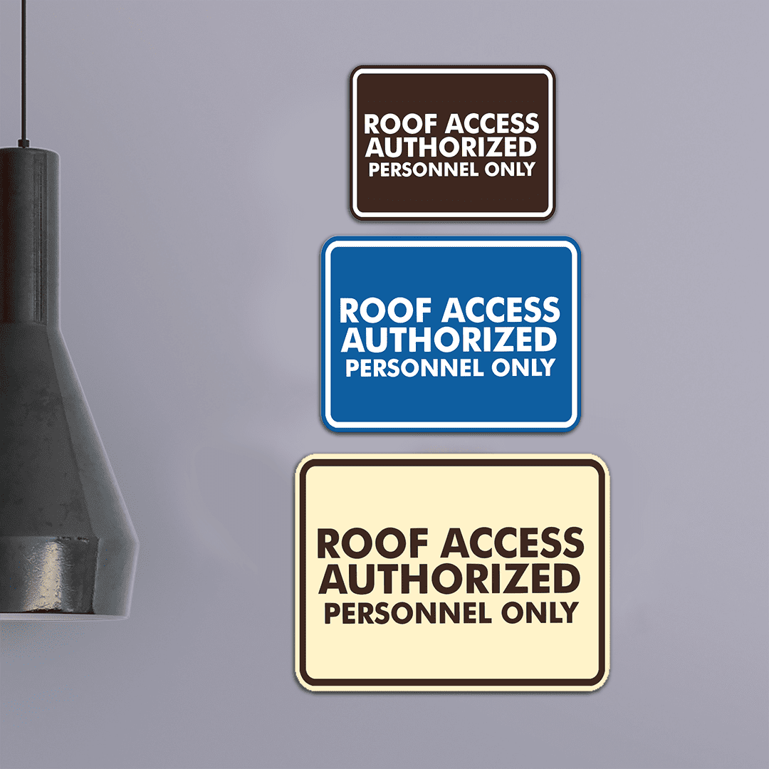 Classic Framed Roof Access Authorized Personnel Only Sign (Black /Gold ...