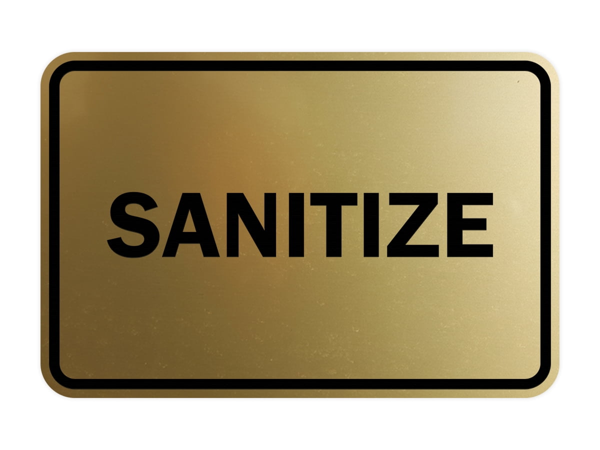 Classic Framed Sanitize Sign (Brushed Gold) - Small - Walmart.com