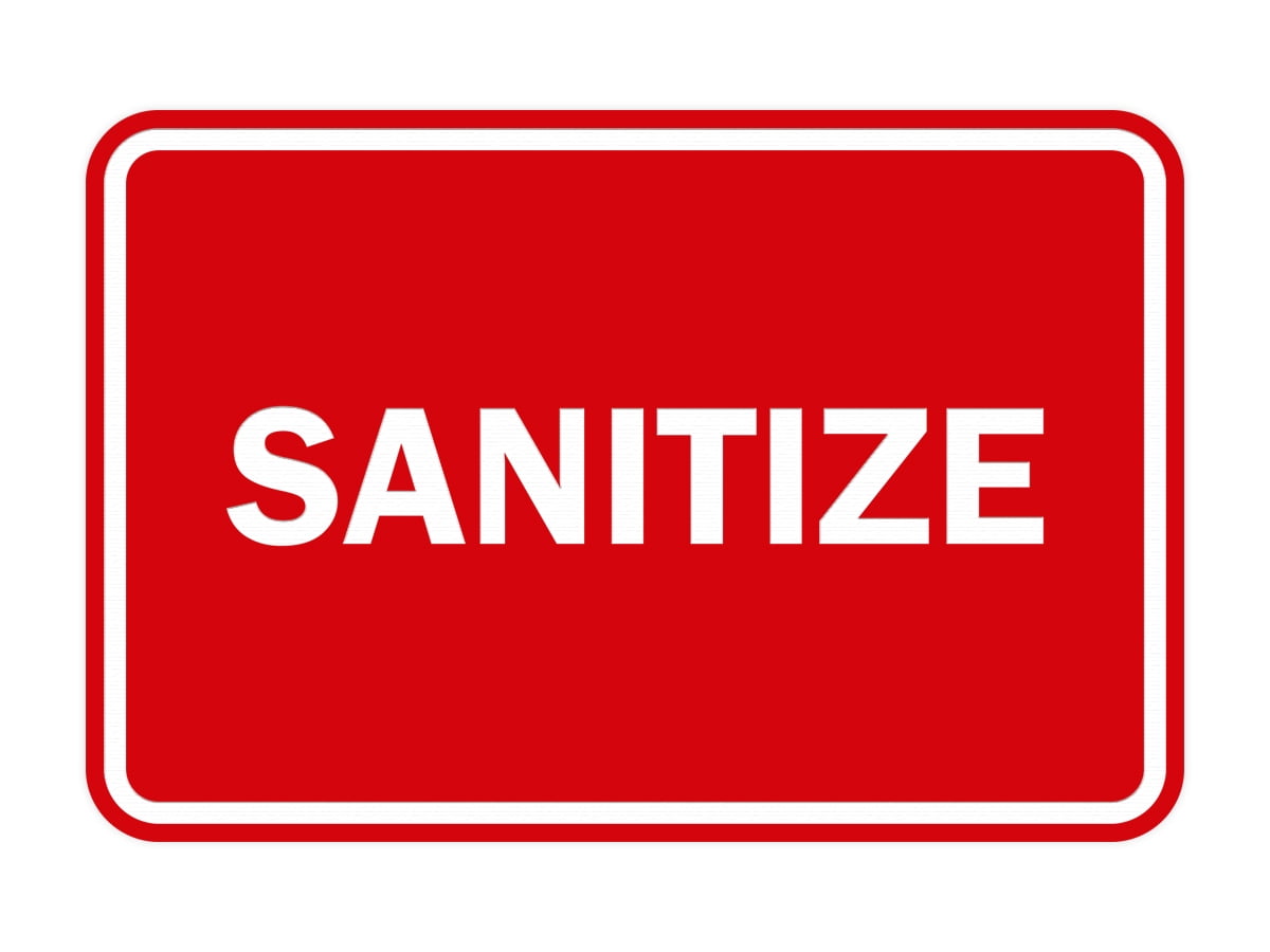 Classic Framed Sanitize Sign (Red) - Medium - Walmart.com