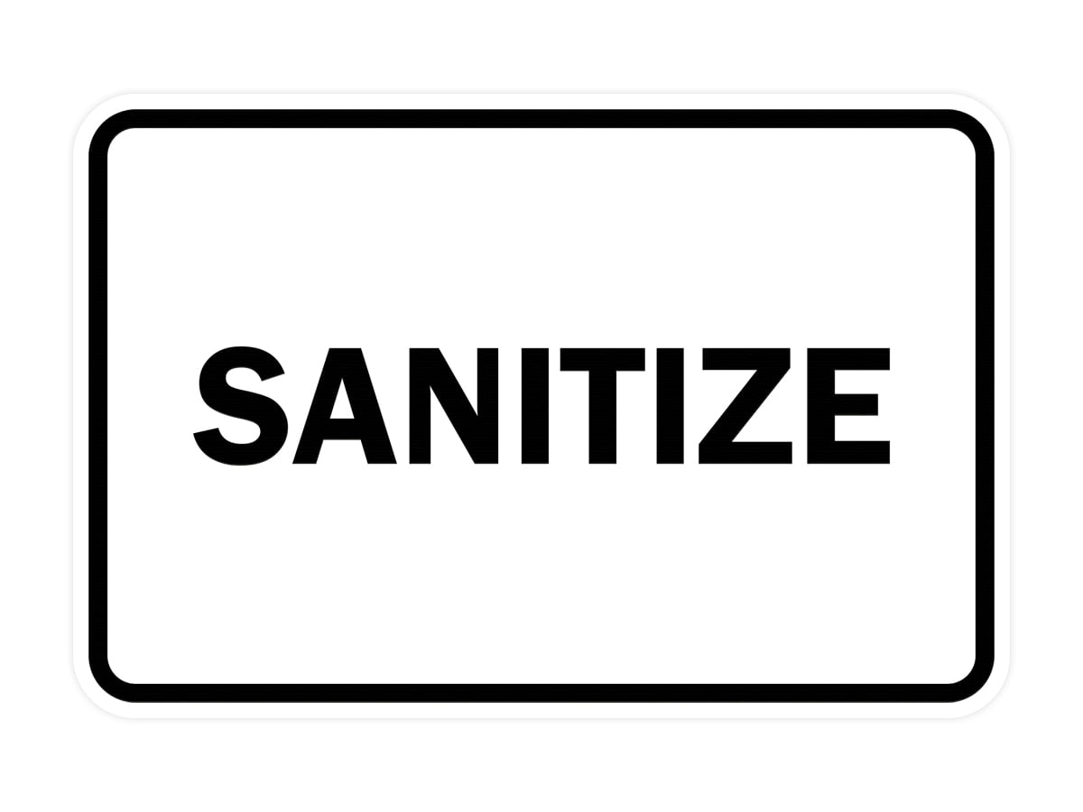 Classic Framed Sanitize Sign (White) - Medium - Walmart.com