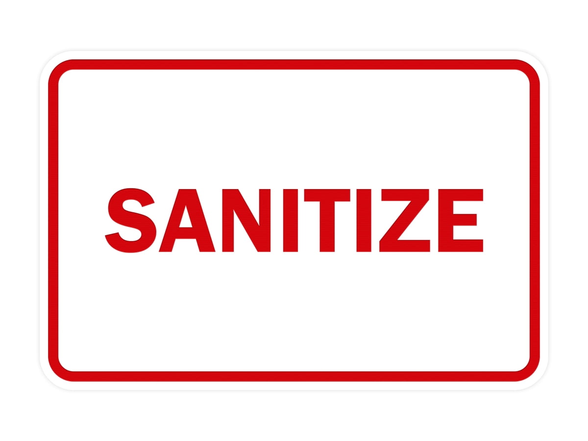 Classic Framed Sanitize Sign (White/Red) - Large - Walmart.com